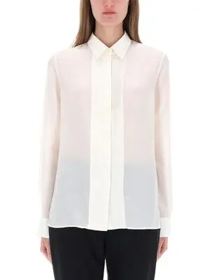 BOSS Shirt With Ribbed Pleats - White