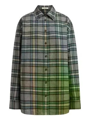 12 STOREEZ Cotton Flannel Shirt - Grey