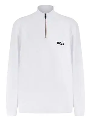 Hugo Boss Striped Logo Sweater - White
