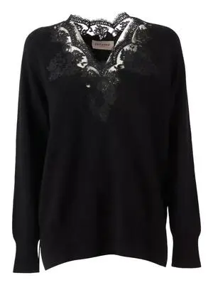 Ermanno Scervino Lace-detail Top - Black