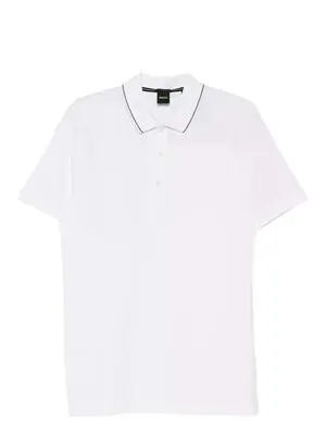 BOSS Piped Polo Shirt - White