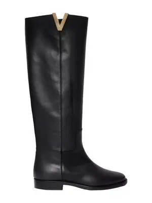 VIA ROMA 15 Leather Boots - Black
