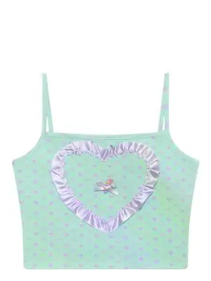 Gcds Heart-print Top - Green