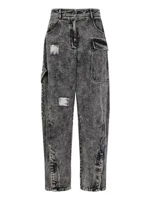 HUI MILANO Ripped Pocket Jeans - Grey