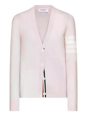Thom Browne V-neck Cardigan With Sleeve Detail - Pink