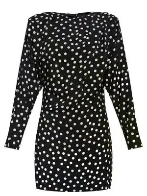 ANINE BING Polka-dot Mini Dress - Black