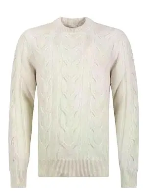 GALLIA Cable-knit Crewneck Sweater - White