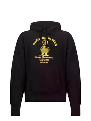 SERVICE WORKS Graphic-print Hoodie - Black