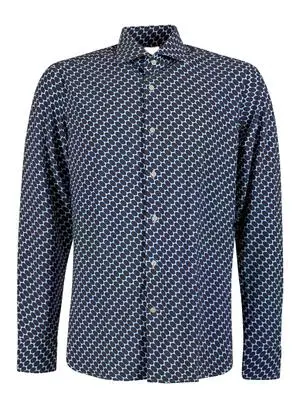 GHIRARDELLI NEXT Patterned Button Shirt - Blue