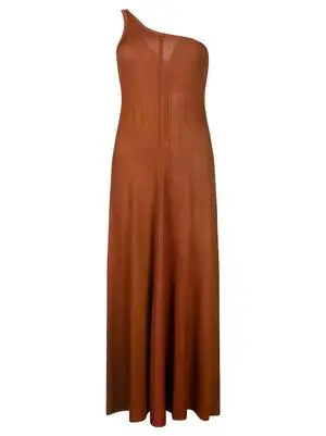 FORTE_FORTE One-shoulder Maxi Dress - Brown