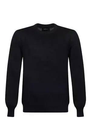 GRAN SASSO Crew Neck Cotton Sweater - Blue