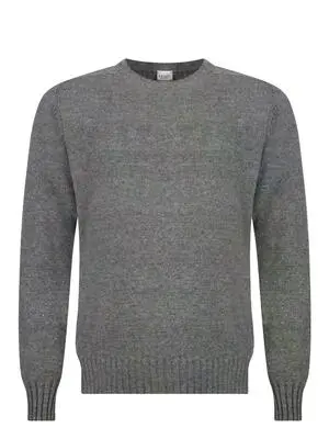 GALLIA Crew-neck Wool Sweater - Grey