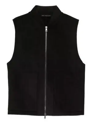 LOW BRAND Zip Sleeveless Vest - Black