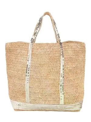 Vanessa Bruno Sequin Embellished Raffia Tote - Neutrals