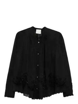 FORTE_FORTE Eyelet Embroidered Shirt - Black