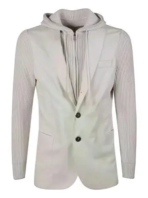 Eleventy Paneled Hooded Jacket - Neutrals