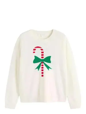 Chinti & Parker Candy Cane Motif Sweater - Neutrals