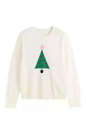Chinti & Parker Christmas Tree Motif Sweater - Neutrals
