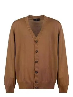 GRAN SASSO Button V-neck Cardigan - Brown