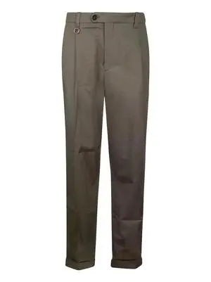 PAOLO PECORA Pleated Front Trousers - Brown