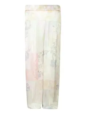 FORTE_FORTE Patchwork Floral-pattern Trousers - Neutrals