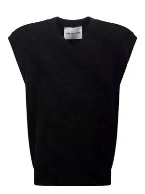 AMARANTO V-neck Vest - Black
