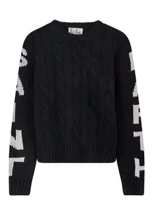 MC2 SAINT BARTH Cable-Knit Logo Sweater