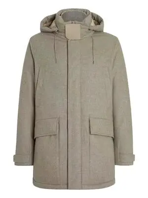 Zegna Hooded Parka Coat - Grey