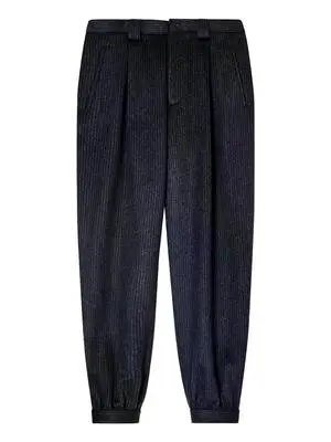 Giorgio Armani Ribbed Cuffed Trousers - Blue