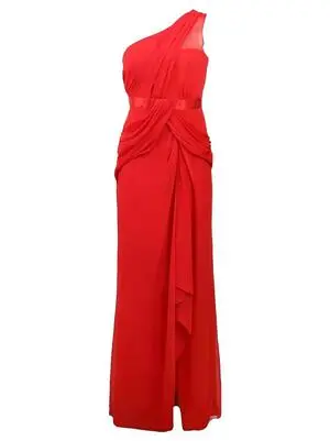 Marchesa One-shoulder Maxi Dress - Red