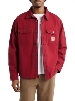 Carhartt Work In Progress Carhartt Work In Progress Selby Cotton Canvas Shirt Jacket Scarlet