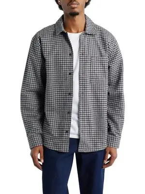 Dickies Hendersonville Classic Fit Check Brushed Cotton Button-up Shirt - December Sky