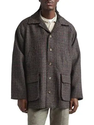 De Bonne Facture Forest Houndstooth Wool Tweed Jacket - Navy Houndstooth
