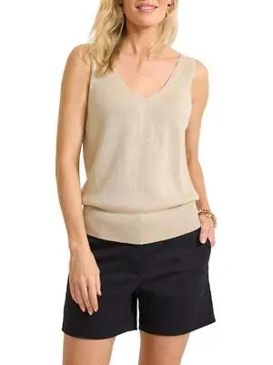 Tommy Bahama Addison Shimmer Sweater Tank - Soft Gold