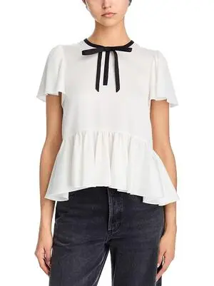 Cinq À Sept Heloise Top - Ivory/black