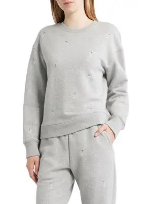 Rails Ramona Martini Embroidered Cotton Sweatshirt - Heather Grey Martini