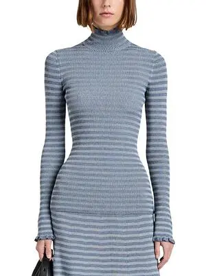 Proenza Schouler White Label Phyllis Turtleneck Knit Top - Slate