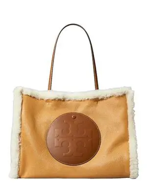 Tory Burch Ella Shearling Tote - Light Natural