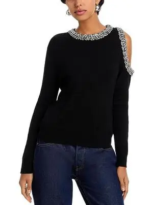 MILLY Roma Crystal-embellished Top - Black