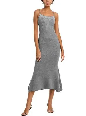 MILLY Ricky Metallic Rhinestone Dress - Grey/silver