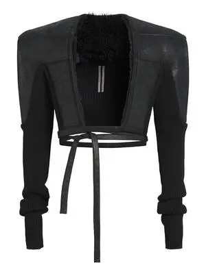 Rick Owens Cropped Shearling Jacket - Black