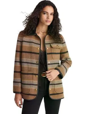 Madewell Striped Chore Jacket - Rustic Umber