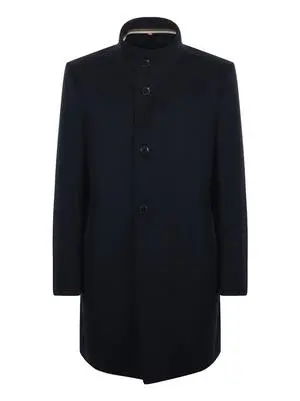 BOSS Coat In Wool And Cashmere Blend - Blue