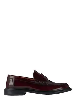 Givenchy Gent Loafers In Brushed Leather - Burgundy
