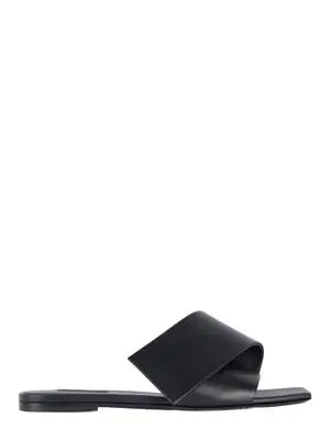 Givenchy Sliced Square Flat Sandals - Black