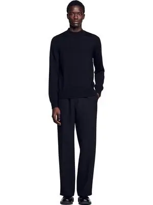 Sandro Wool High Neck Sweater - Black