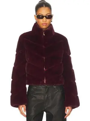 Generation Love Brianna Faux Fur Jacket - Cabernet