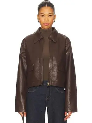 ALL THE WAYS Fianna Faux Leather Jacket - Dark Brown