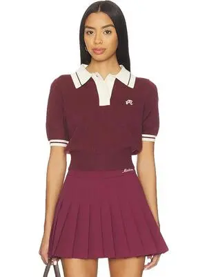 MALBON Mikayla Knit Polo - Red Mahogany