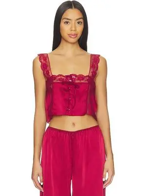KAT THE LABEL Cindy Camisole Top - Rhubarb